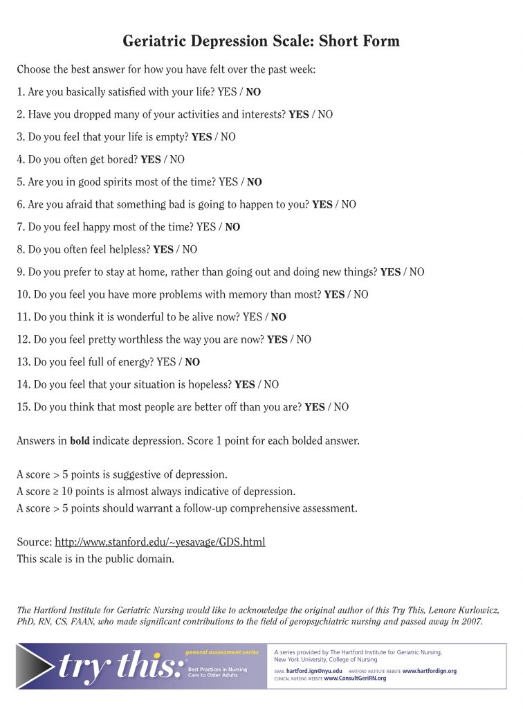 Geriatric Depression Scale